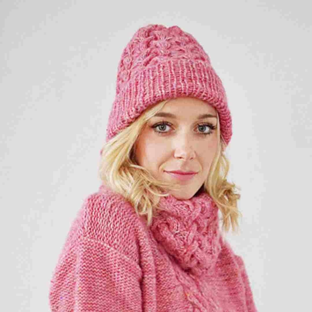 Strick-Set Loop mit Zopfmuster aus der Lanalpaco Circus oder aus der ...